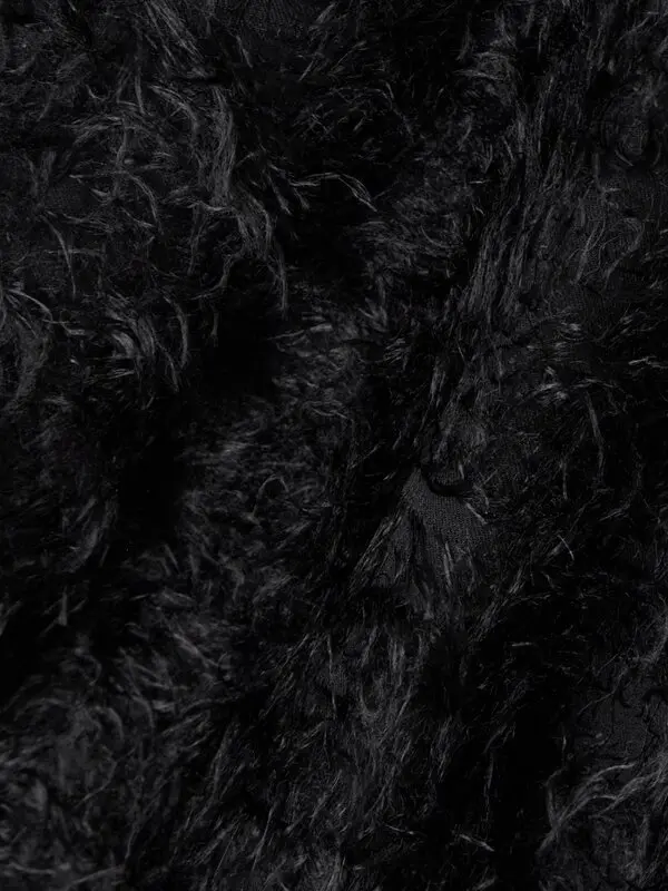Carven Belted Faux-shearling Coat