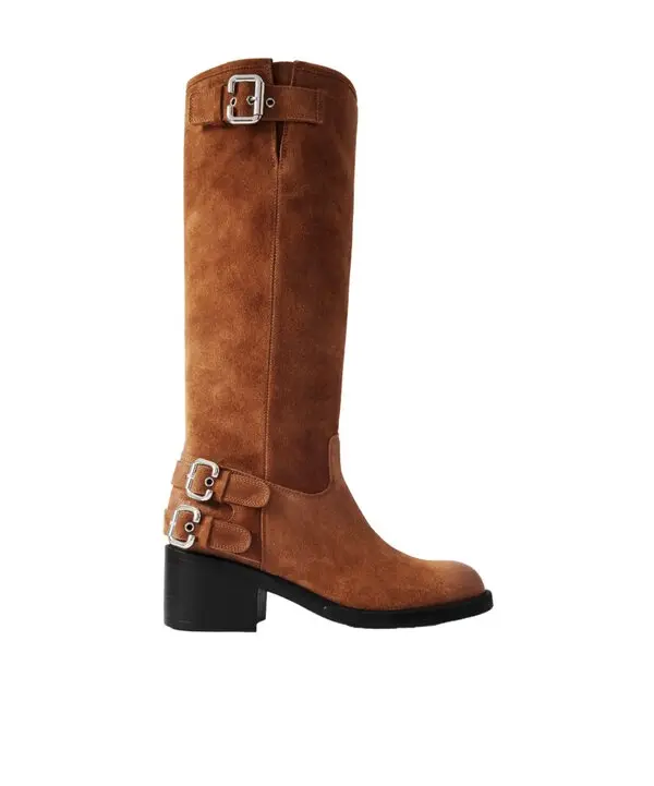 Chloé Buckled Suede Boots