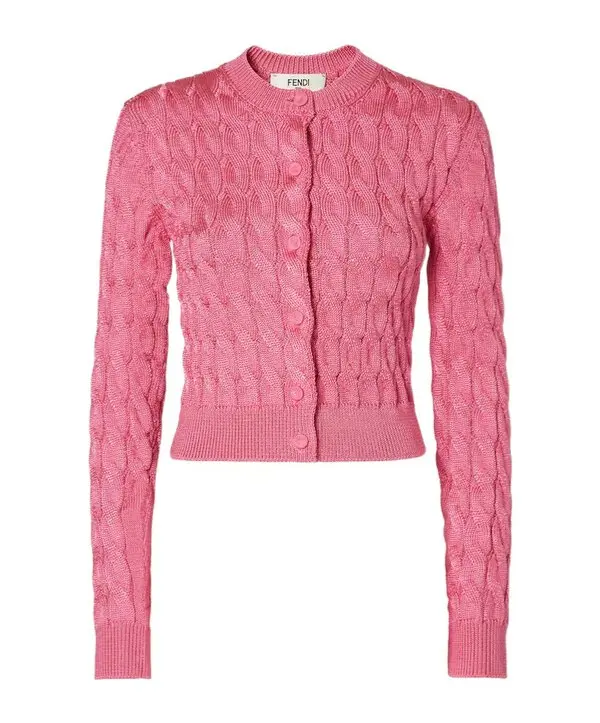 Fendi Cable Knit Cardigan