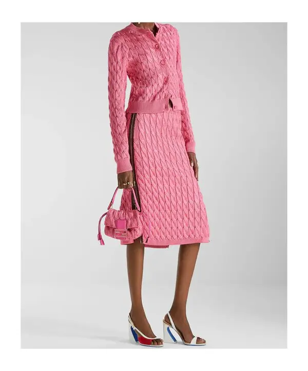 Fendi Cable Knit Cardigan