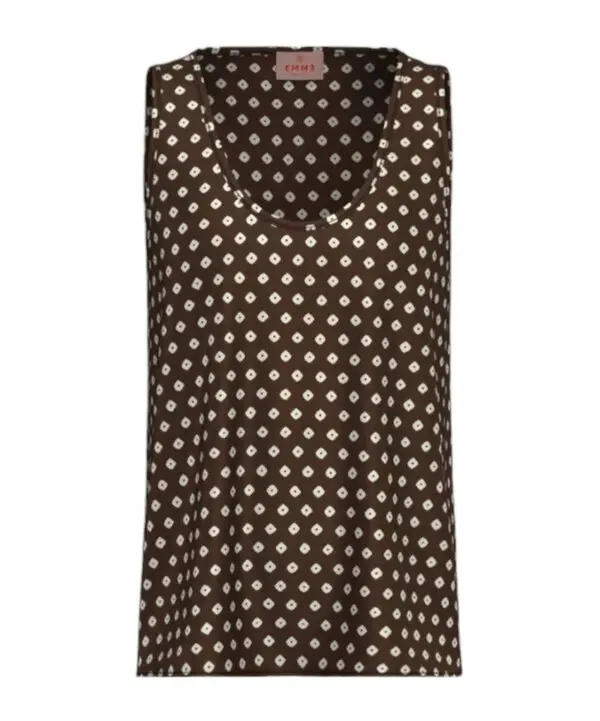 Marella Polka Dot Sleeveless Vest - Black