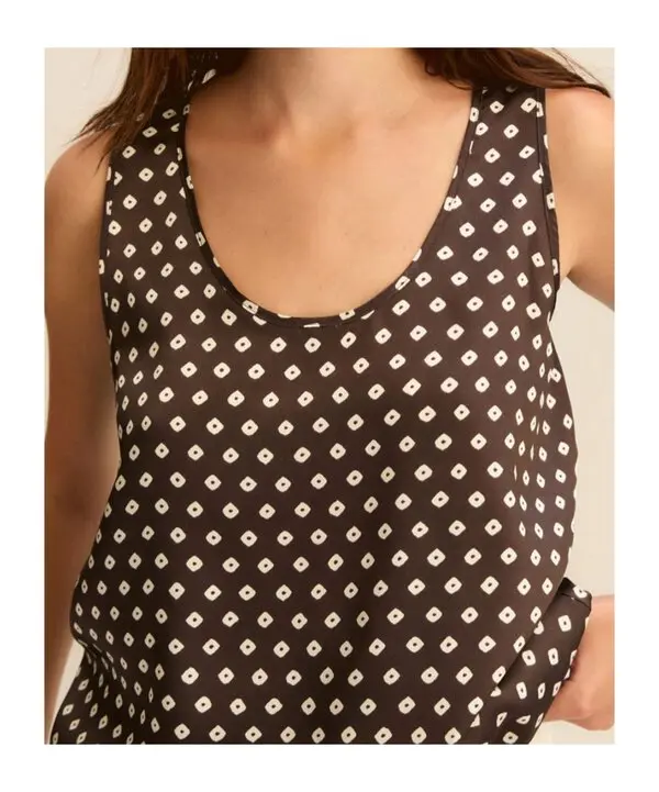 Marella Polka Dot Sleeveless Vest - Black