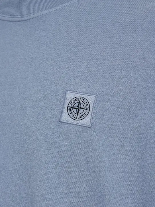 Stone Island Logo Patch Cotton T-shirt - Blue