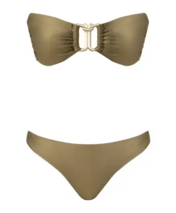 Zimmermann Patience Bandeau Trim Bikini - Olive Green