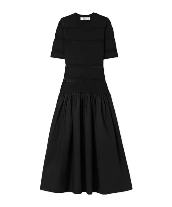 Sea Spliced Knit Extra-long Dress