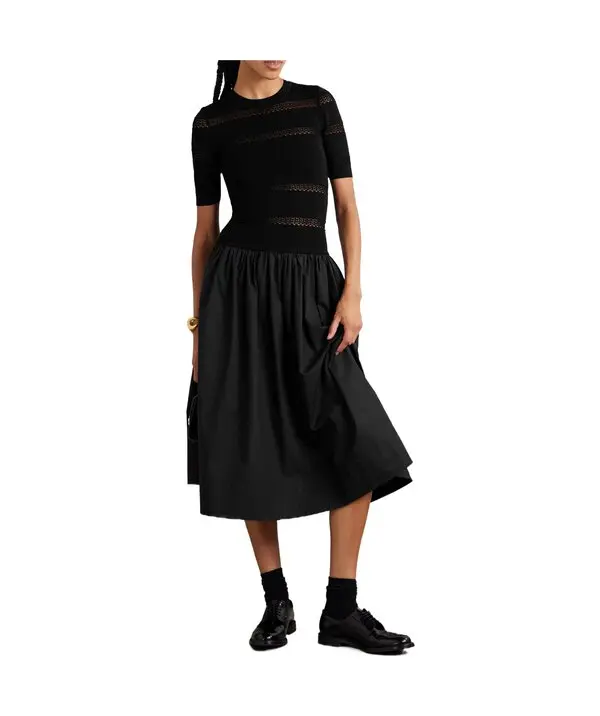 Sea Spliced Knit Extra-long Dress