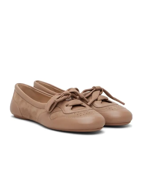 GIANVITO ROSSI Vault Lace-up Ballet Flats - Pink