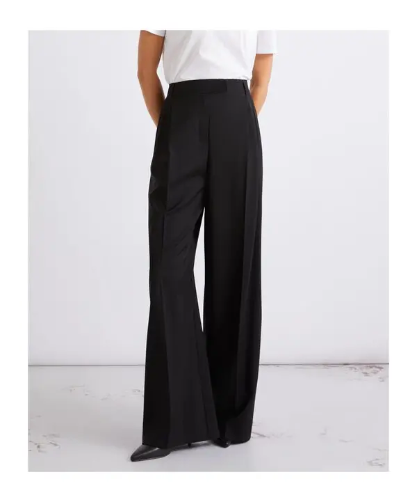 Marella Pure Wool Darted Wide Leg Trousers