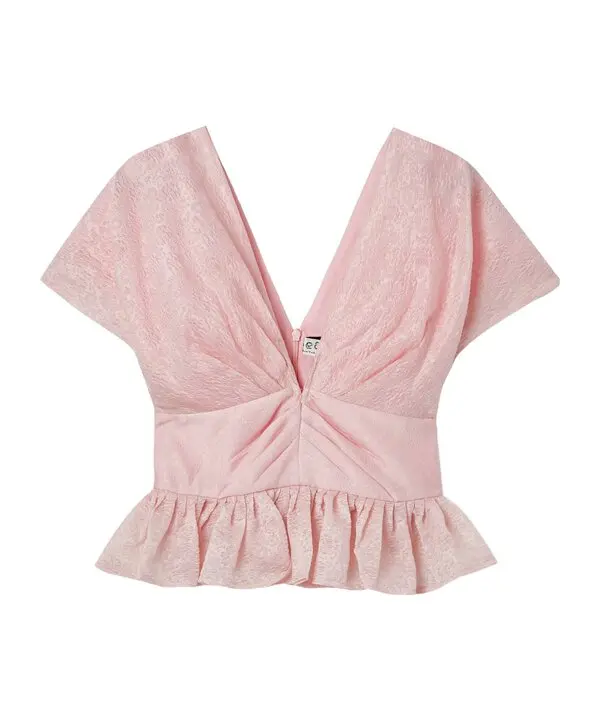 Sea Florence Gathered Cloqué Peplum Top