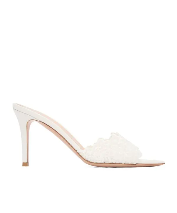 GIANVITO ROSSI Yvonne Lace Mule - White