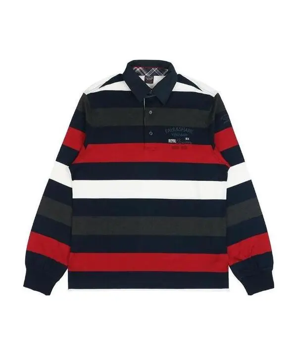 PAUL  SHARK Striped Long-sleeved Polo Shirt