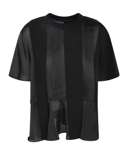 Sacai Pleated Panel Peplum Top