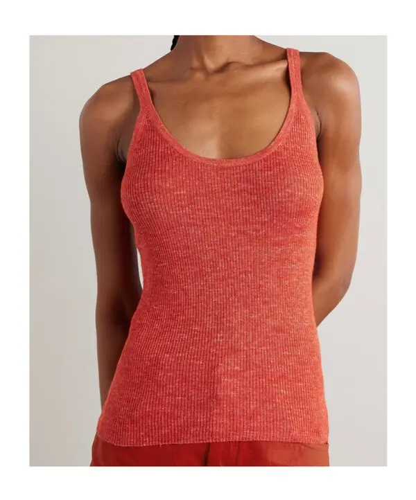 Gabriela Hearst Ribbed Knit Crew Neck Vest