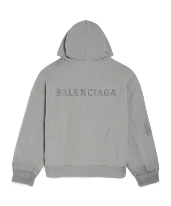 Balenciaga Faded Zip-up Hoodie - Grey