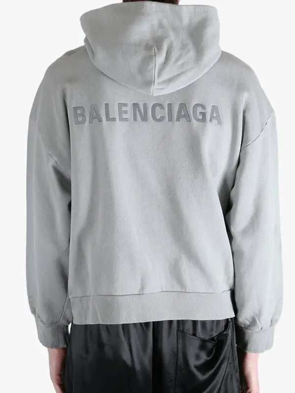 Balenciaga Faded Zip-up Hoodie - Grey