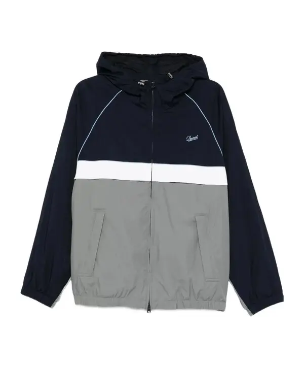 DUNST Hooded Colourblock Windbreaker - Navy Blue