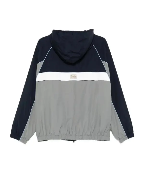 DUNST Hooded Colourblock Windbreaker - Navy Blue