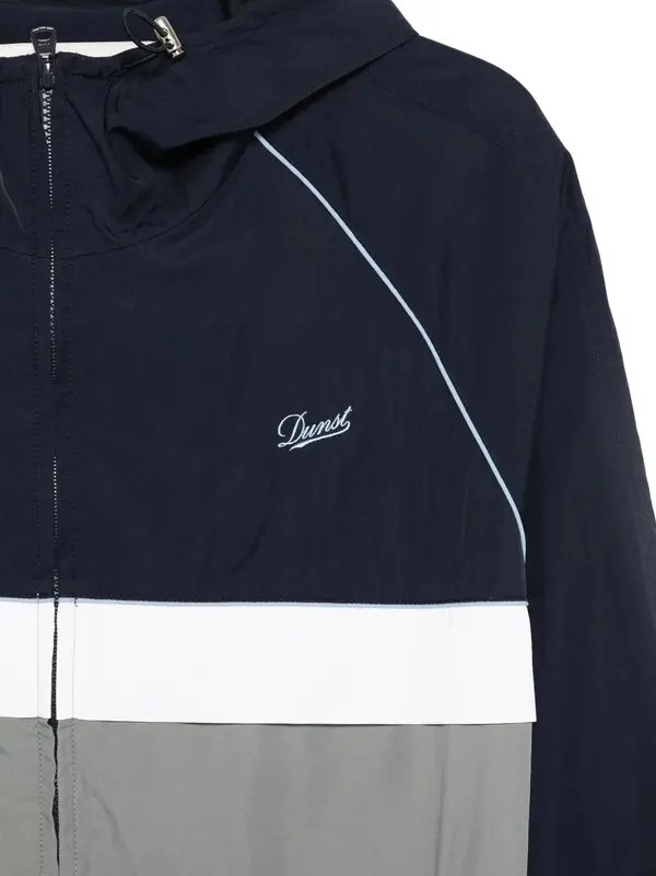 DUNST Hooded Colourblock Windbreaker - Navy Blue