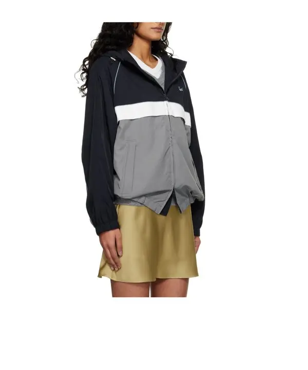 DUNST Hooded Colourblock Windbreaker - Navy Blue