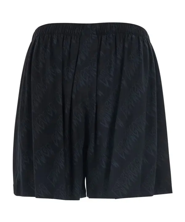 Balenciaga Logo Monogram Elastic Waist Shorts