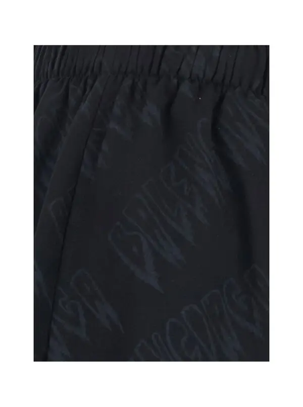 Balenciaga Logo Monogram Elastic Waist Shorts