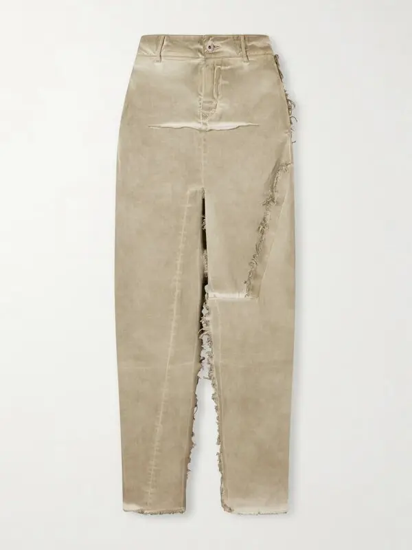 Rick Owens Distressed Skirt - Nude