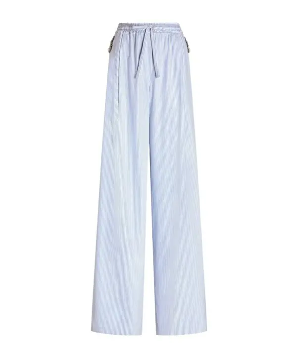 Dolce & Gabbana Striped Poplin Trousers - White