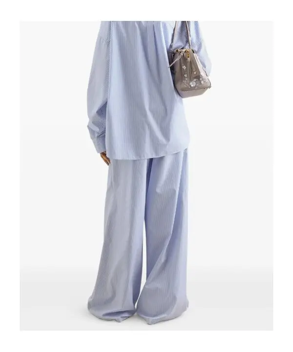 Dolce & Gabbana Striped Poplin Trousers - White