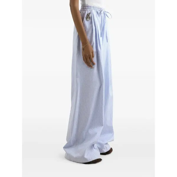Dolce & Gabbana Striped Poplin Trousers - White