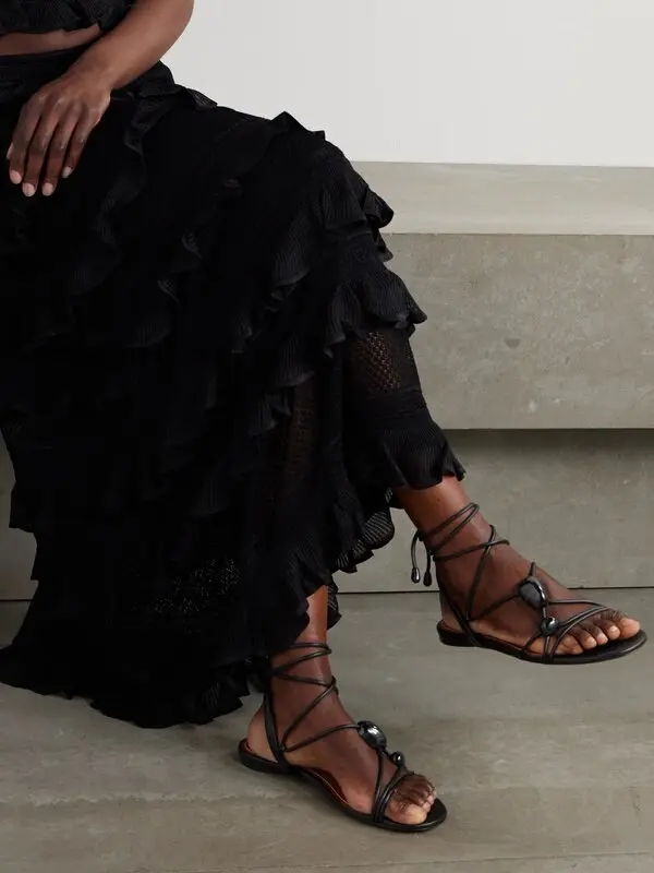 Zimmermann Gleam Flat Sandals - Black
