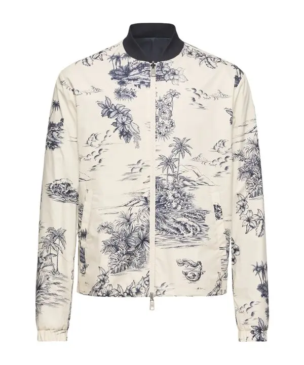 Moncler Reversible Printed Poplin Zip-up Bomber Jacket