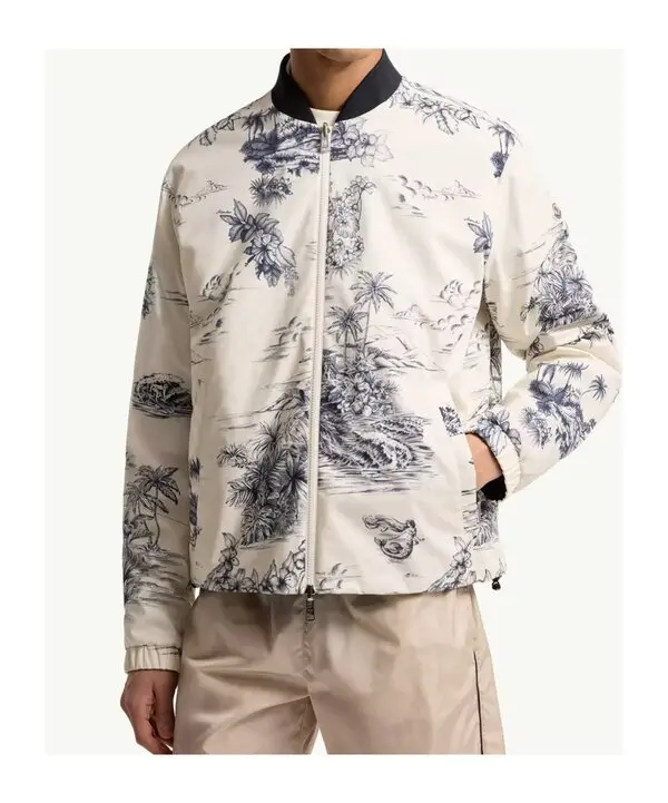 Moncler Reversible Printed Poplin Zip-up Bomber Jacket