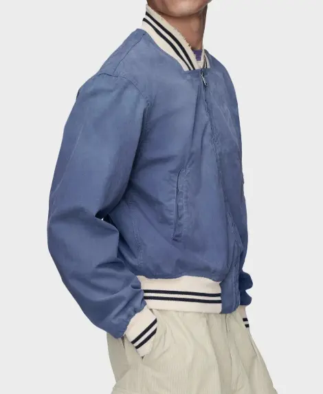 MAISON MARGIELA Varsity Bomber Jacket - Blue