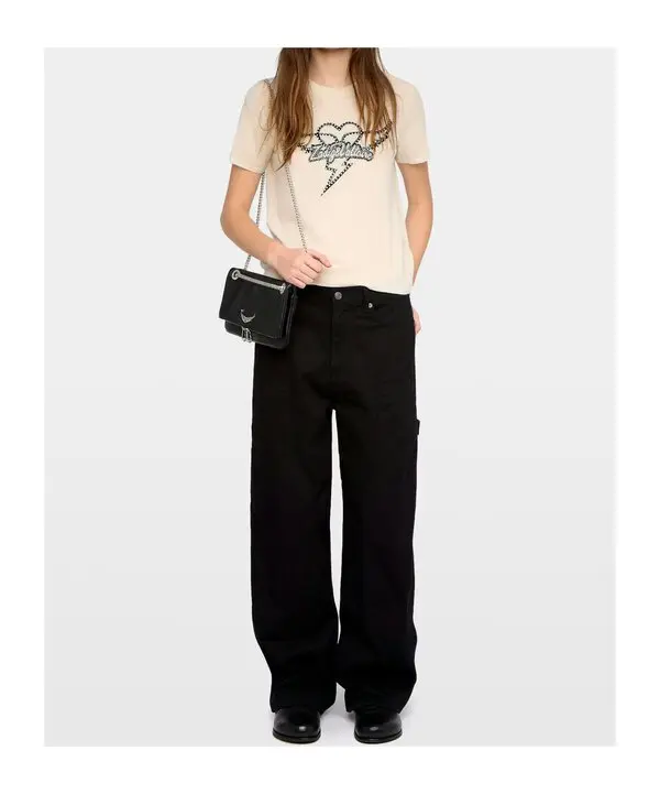 Zadig&Voltaire Short Sleeve Sweater With Rhinestones