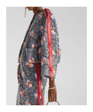 Fendi Printed Lace Short Jacket With Three-quarter Sleeves