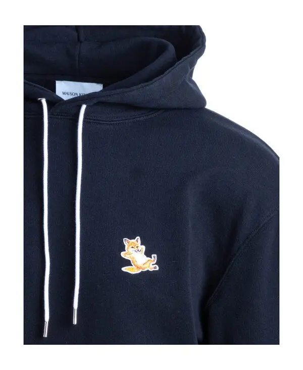 Maison Kitsuné Fox Patch Drawstring Hoodie - Black