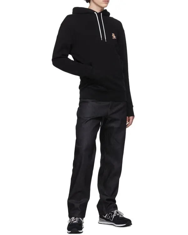 Maison Kitsuné Fox Patch Drawstring Hoodie - Black