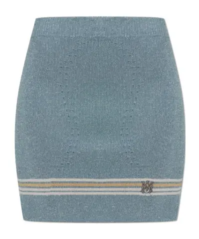 Amiri Logo-detail Mini Skirt - Blue