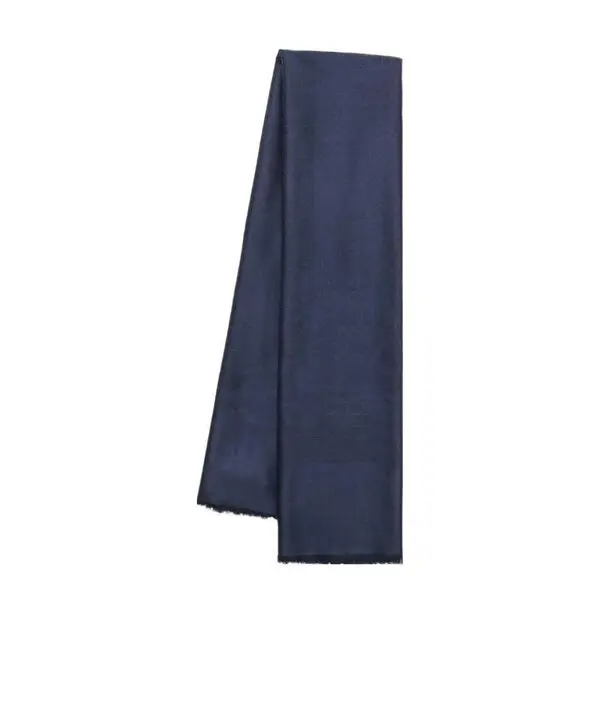 FERRAGAMO Logo Tassel Scarf - Blue