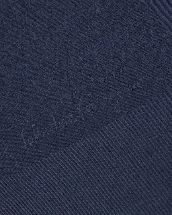 FERRAGAMO Logo Tassel Scarf - Blue