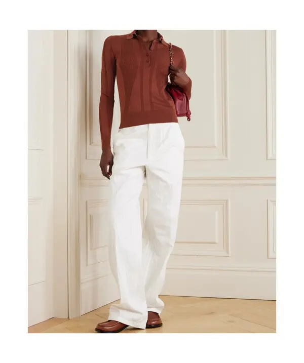 Dries Van Noten Long-sleeved Ribbed Polo Shirt