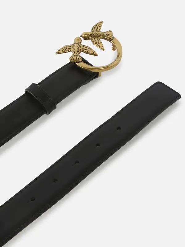 Pinko Lovebird Buckle Belt - Black