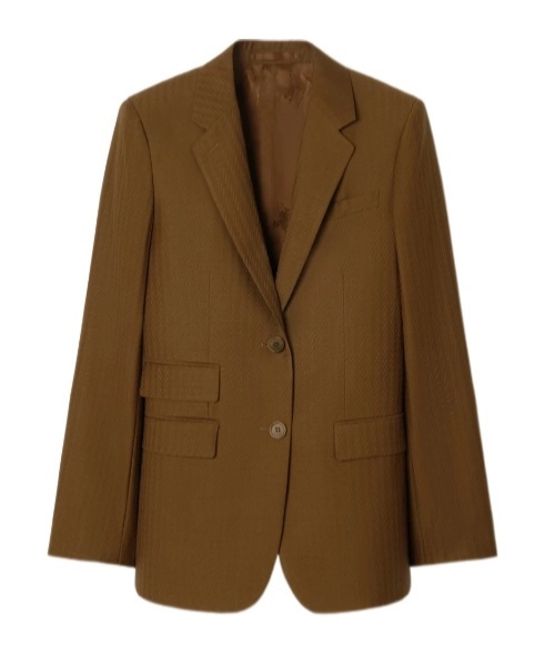 Burberry Single-breasted Tailored Blazer With Jacquard Weave