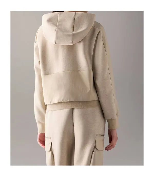 Moose Knuckles Half-zip Hoodie - Oatmeal