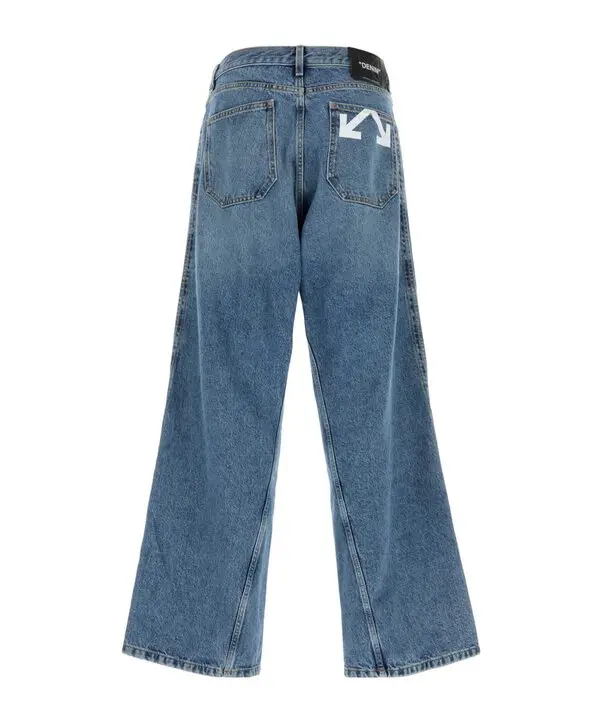 Off-White Half Arrow Twist Slouchy Jeans - Blue