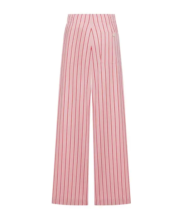 Dries Van Noten Striped Wide Leg Trousers - Pink