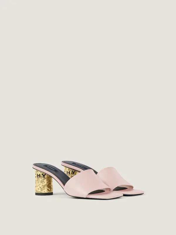 Givenchy Square Toe Tape Heeled Mules - Pink