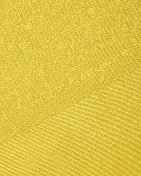 FERRAGAMO Logo Tassel Scarf - Yellow