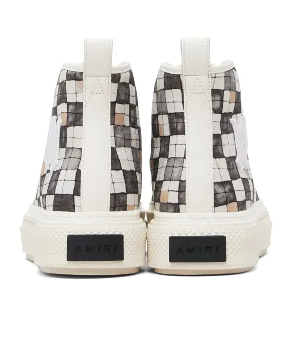 Amiri Checked High-top Sneakers - White