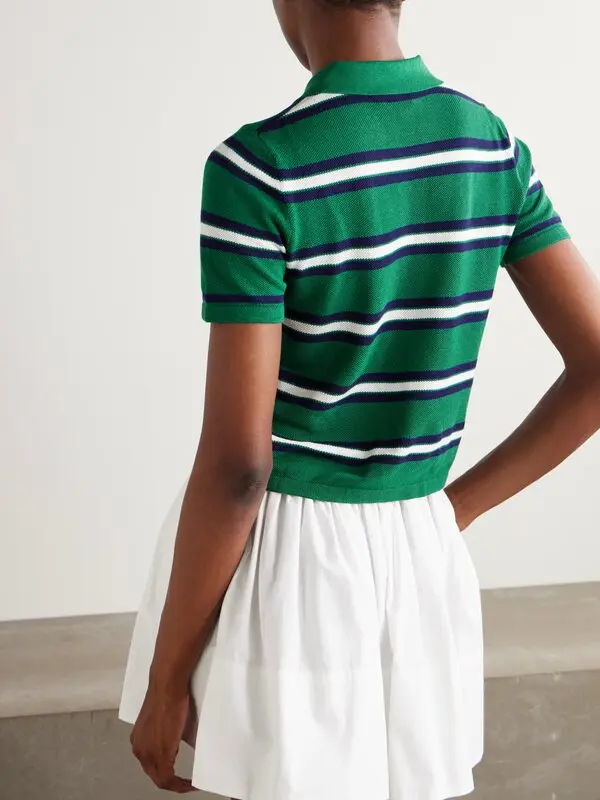 SPORTY  RICH Sporty & Rich Striped Polo Shirt